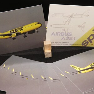 Spirit Airlines Airbus A321 Set of 25 Aviation Trading Cards 2.5x 3.5 ...