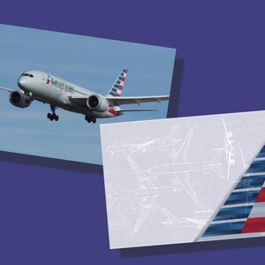 American Airlines Boeing 787 Set of 25 Aviation Trading Cards 2.5x 3.5 ...