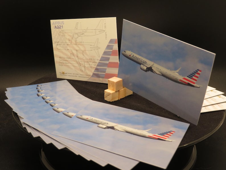 American Airlines Airbus A321 - Set of 25 Aviation Trading Cards - 2.5 ...
