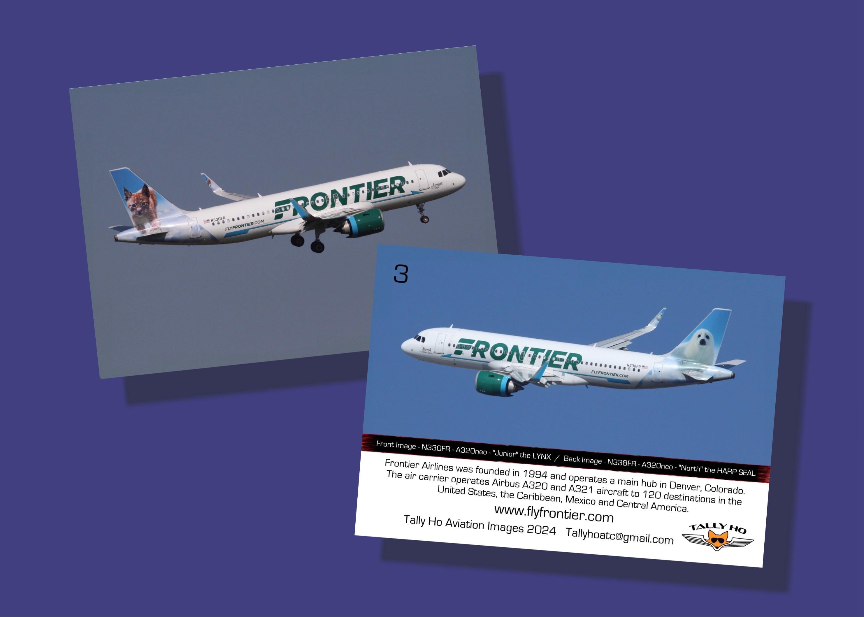 Frontier Airlines Airbus A320 Set of 25 Aviation Trading Cards - 2.5"x ...