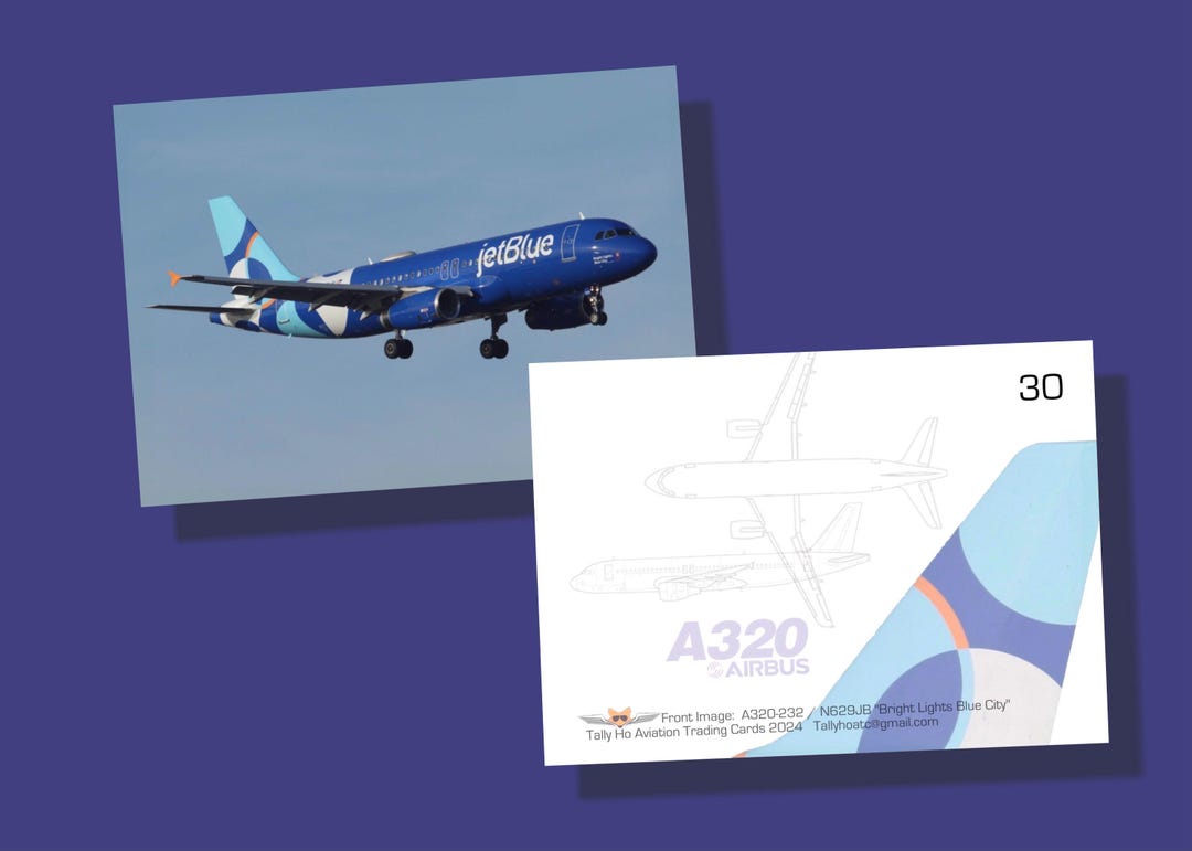 Jetblue Airways Airbus A320 Set of 25 Aviation Trading Cards 2.5x 3.5 ...