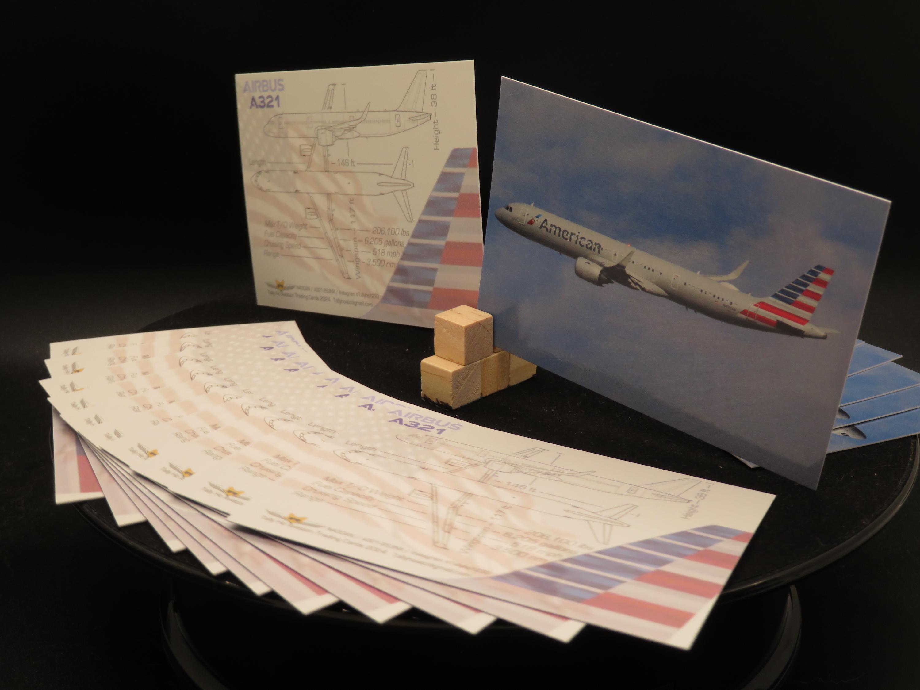 American Airlines Airbus A321 - Set of 25 Aviation Trading Cards - 2.5 ...