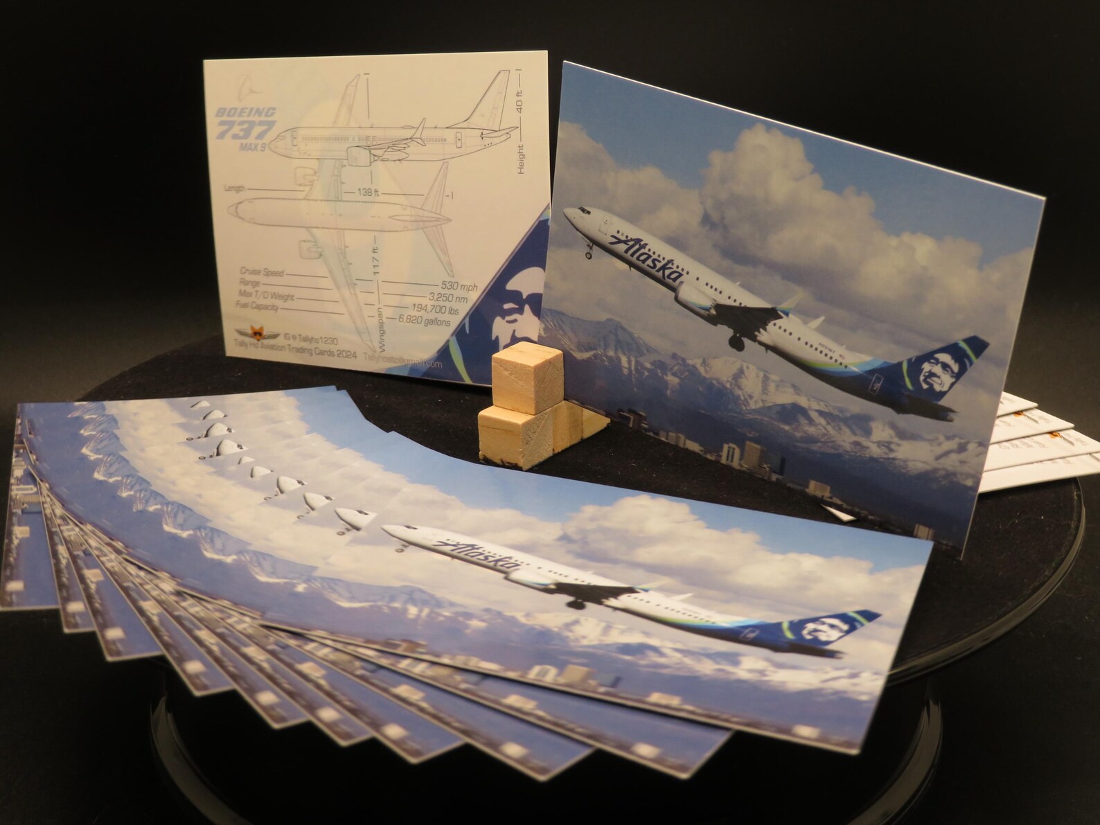 Alaska Airlines Boeing 737 Max 9 - Set of 25 Aviation Trading Cards - 2 ...