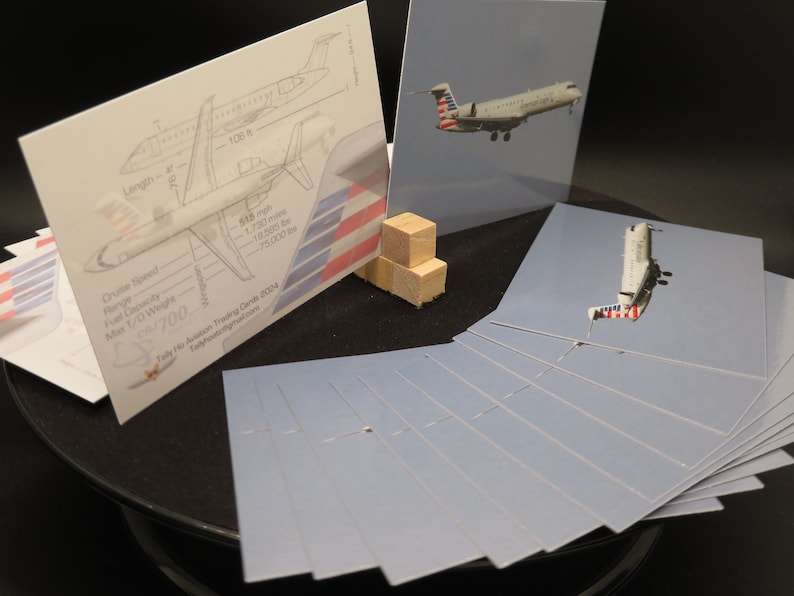 American Eagle CRJ 700 Set of 25 Aviation Airplane Trading Cards - 2.5 ...