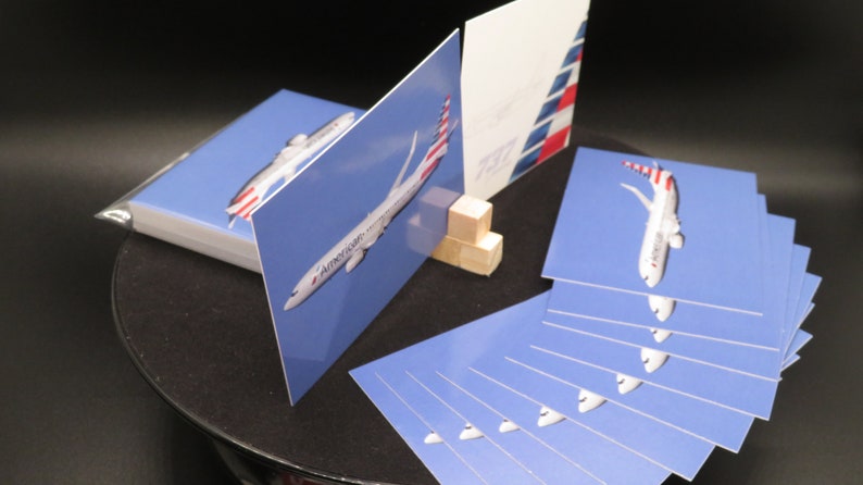 American Airlines Boeing 737-800 Set of 50 Aviation Trading Cards 2.5x ...