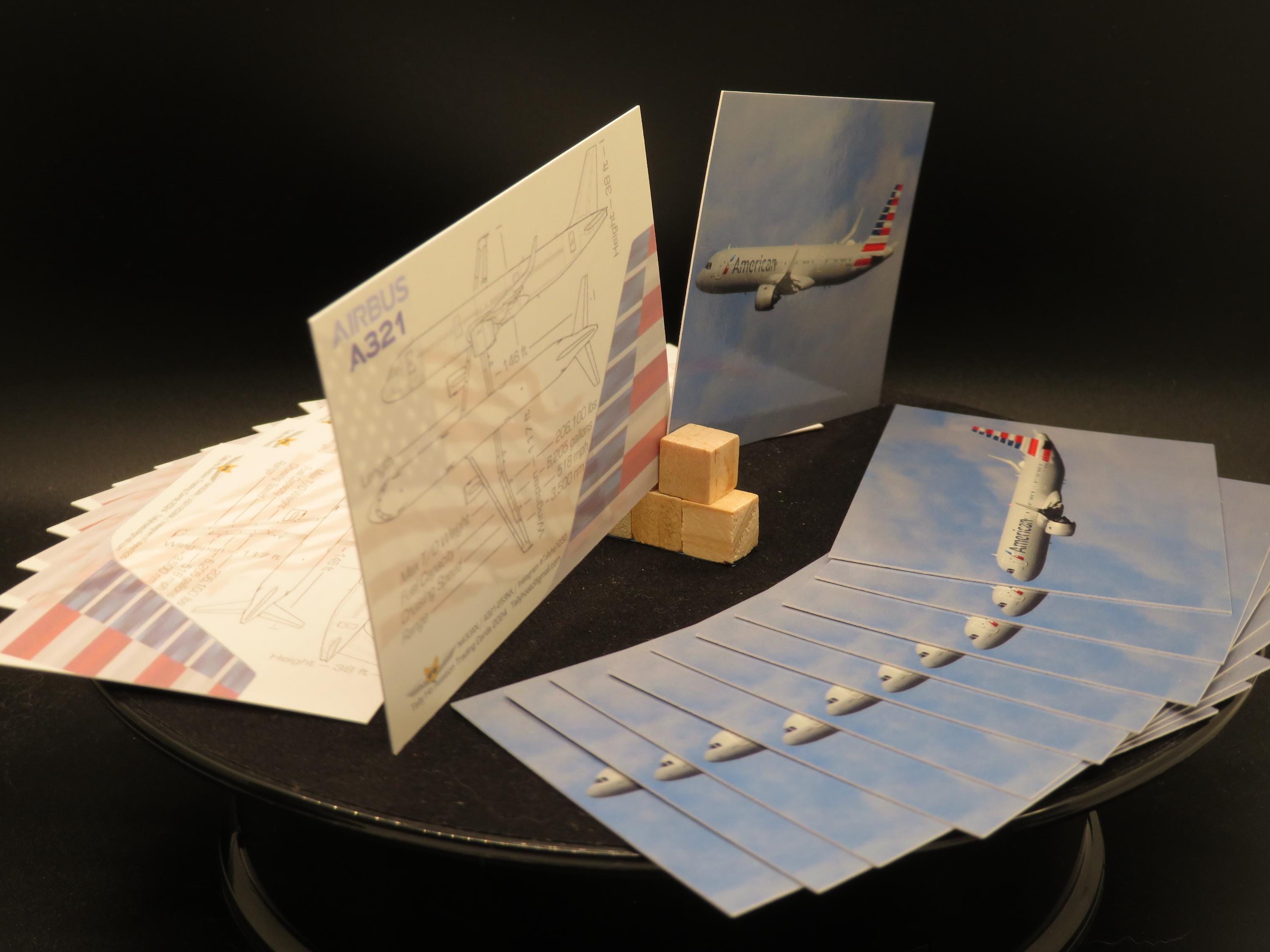 American Airlines Airbus A321 - Set of 25 Aviation Trading Cards - 2.5 ...