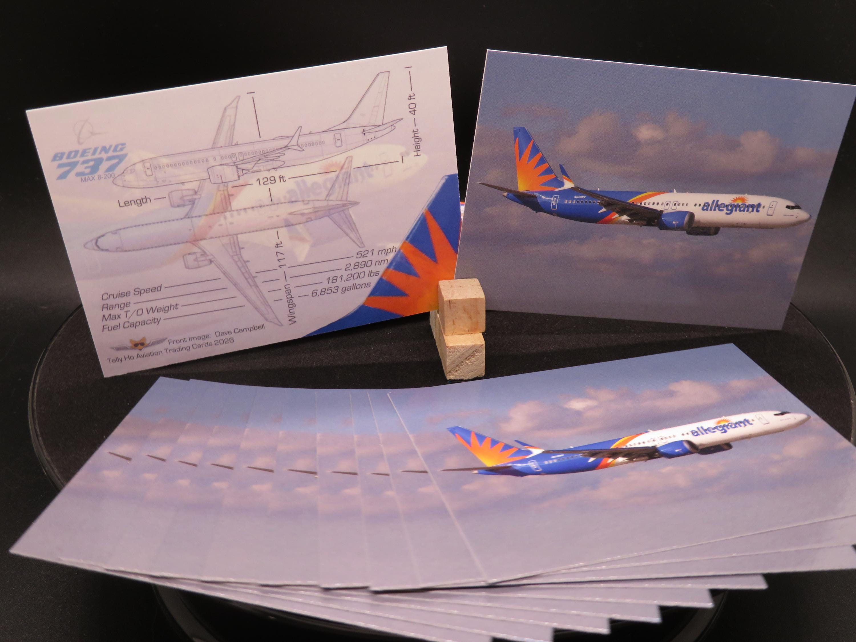 Allegiant Air Boeing 737 MAX 8-200 Set of 25 Airplane Trading Cards - 2 ...
