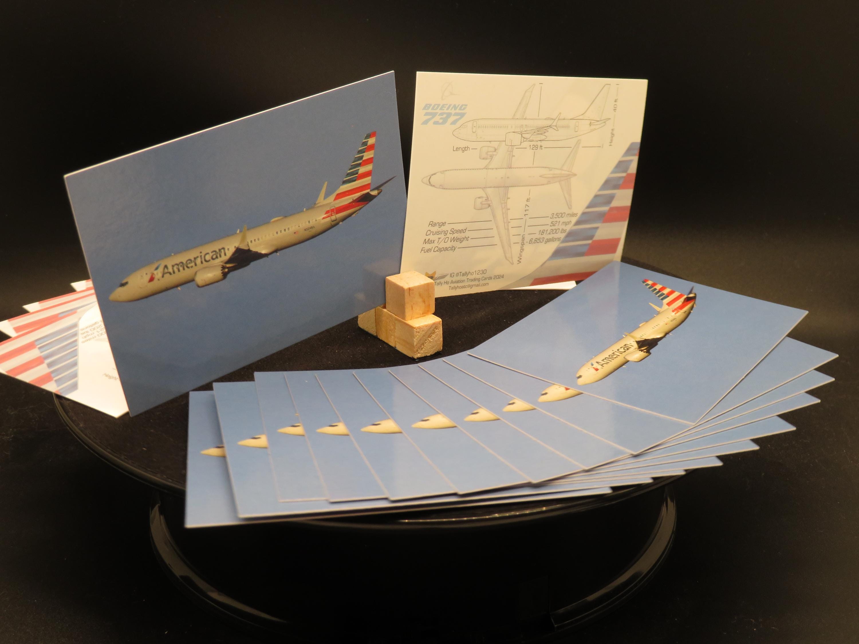 American Airlines Boeing 737 Max 8 - Set of 50 Aviation Trading Cards ...