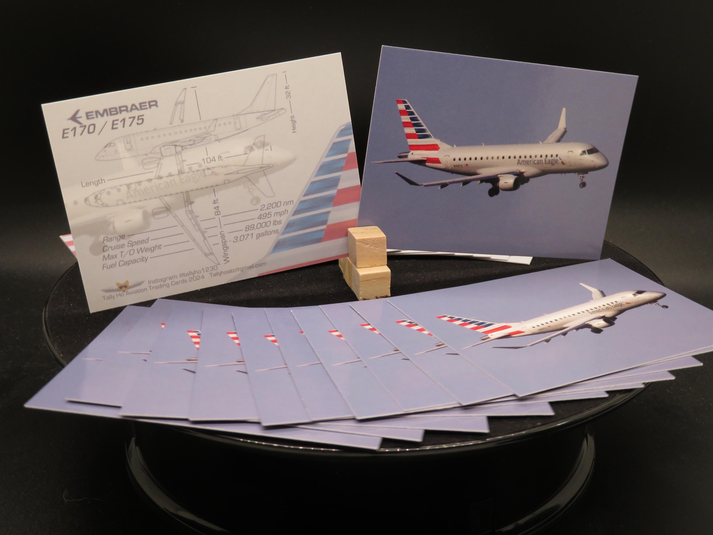 American Eagle ERJ 170 / 175 Set of 25 Aviation Airplane Trading Cards ...