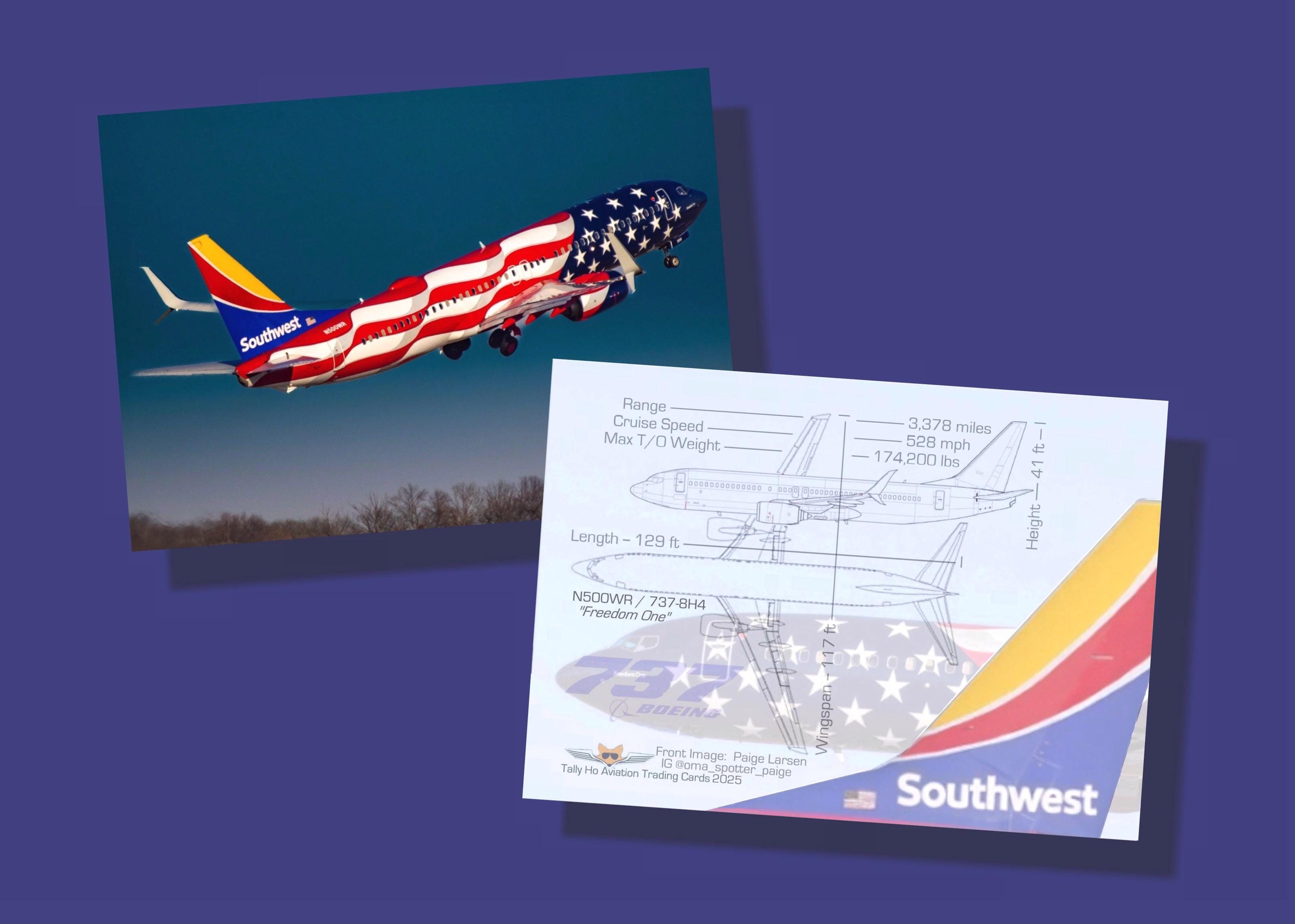 Southwest Airlines 737-800 Set of 25 Airplane Trading Cards - 2.5"x 3.5 ...