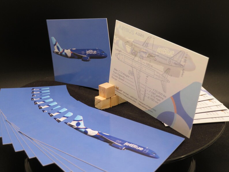 Jetblue Airways Airbus A320 Set of 25 Aviation Trading Cards - 2.5"x 3. ...