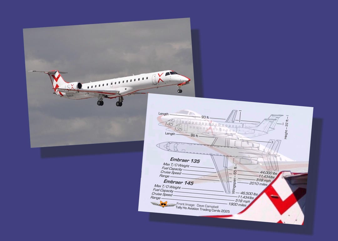 JSX Jet Suitex E135/E145 - Set of 25 Aviation Trading Cards - 2.5"x 3.5 ...