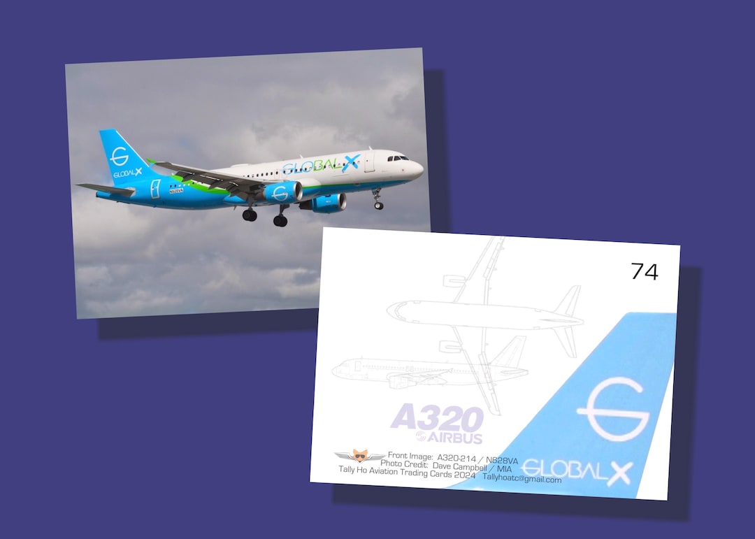Global X Airlines Airbus A320 Set of 25 Aviation Trading Cards - 2.5"x ...
