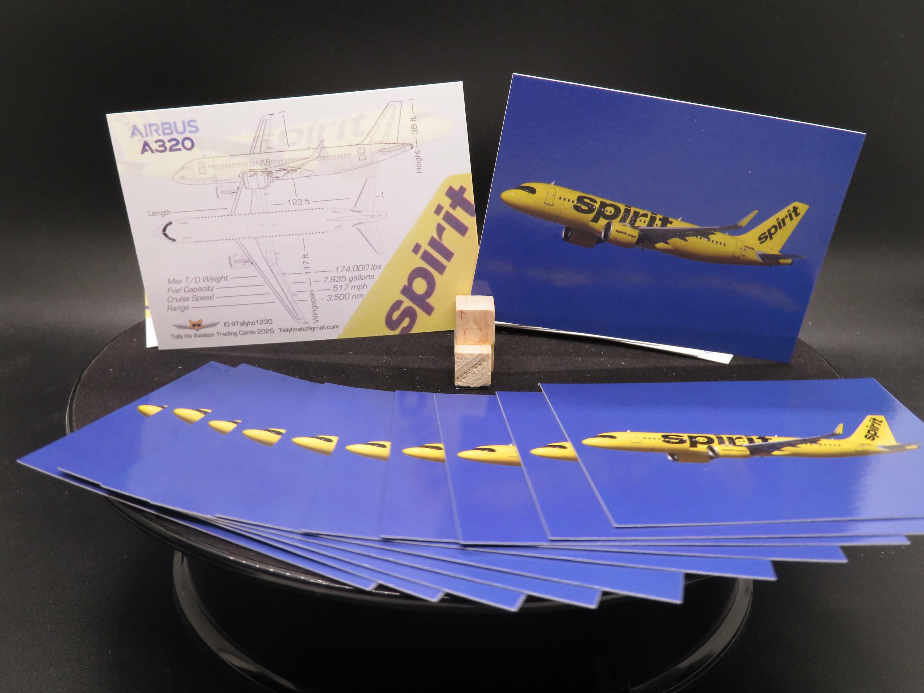 Spirit Airlines Airbus A320 Set of 25 Aviation Trading Cards - 2.5"x 3. ...