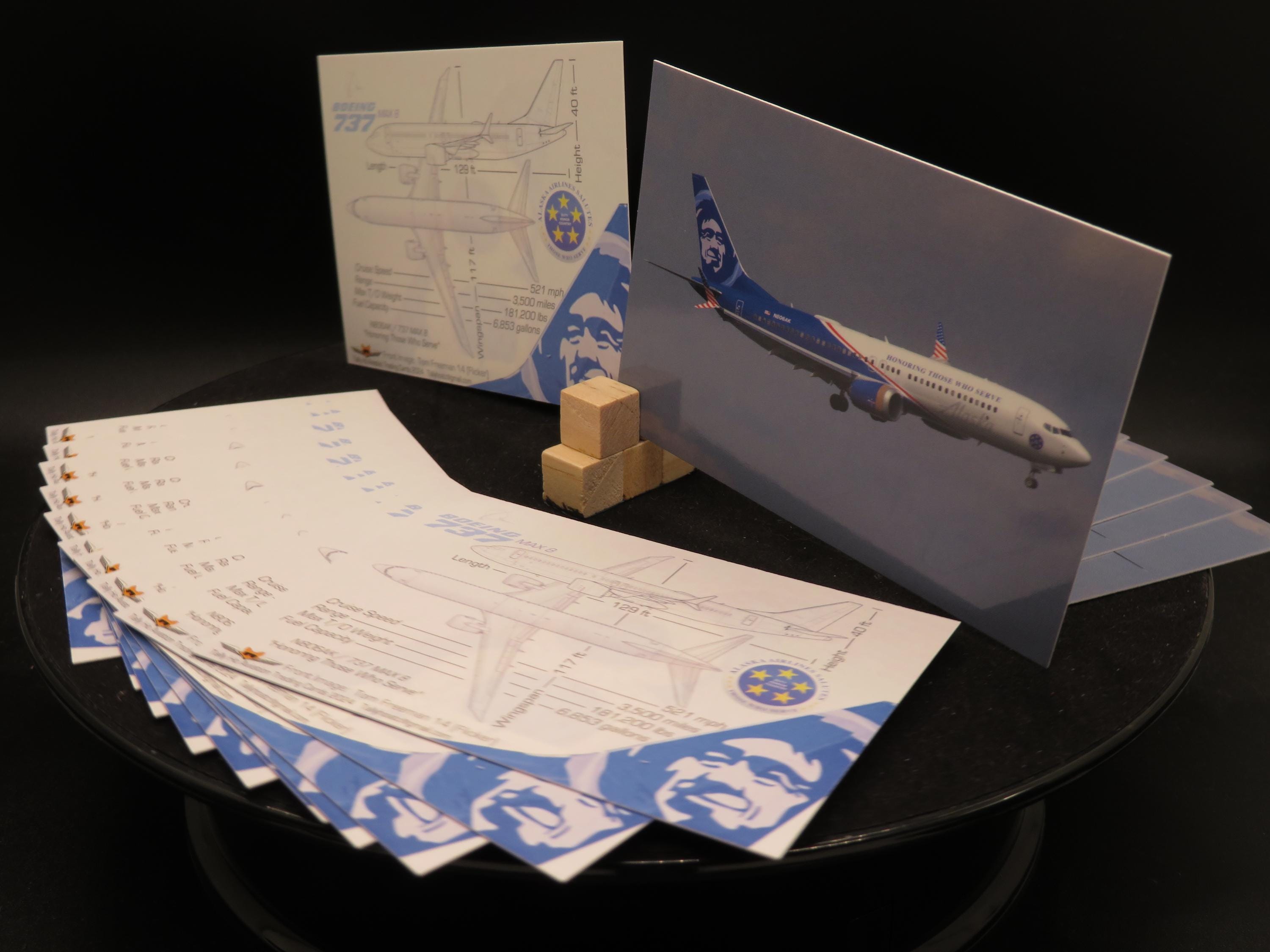 Alaska Airlines Boeing 737 Max 8 "honoring C/s..." - Set of 25 Aviation ...