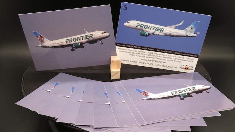 Frontier Airlines Airbus A320 Set of 25 Aviation Trading Cards - 2.5"x ...