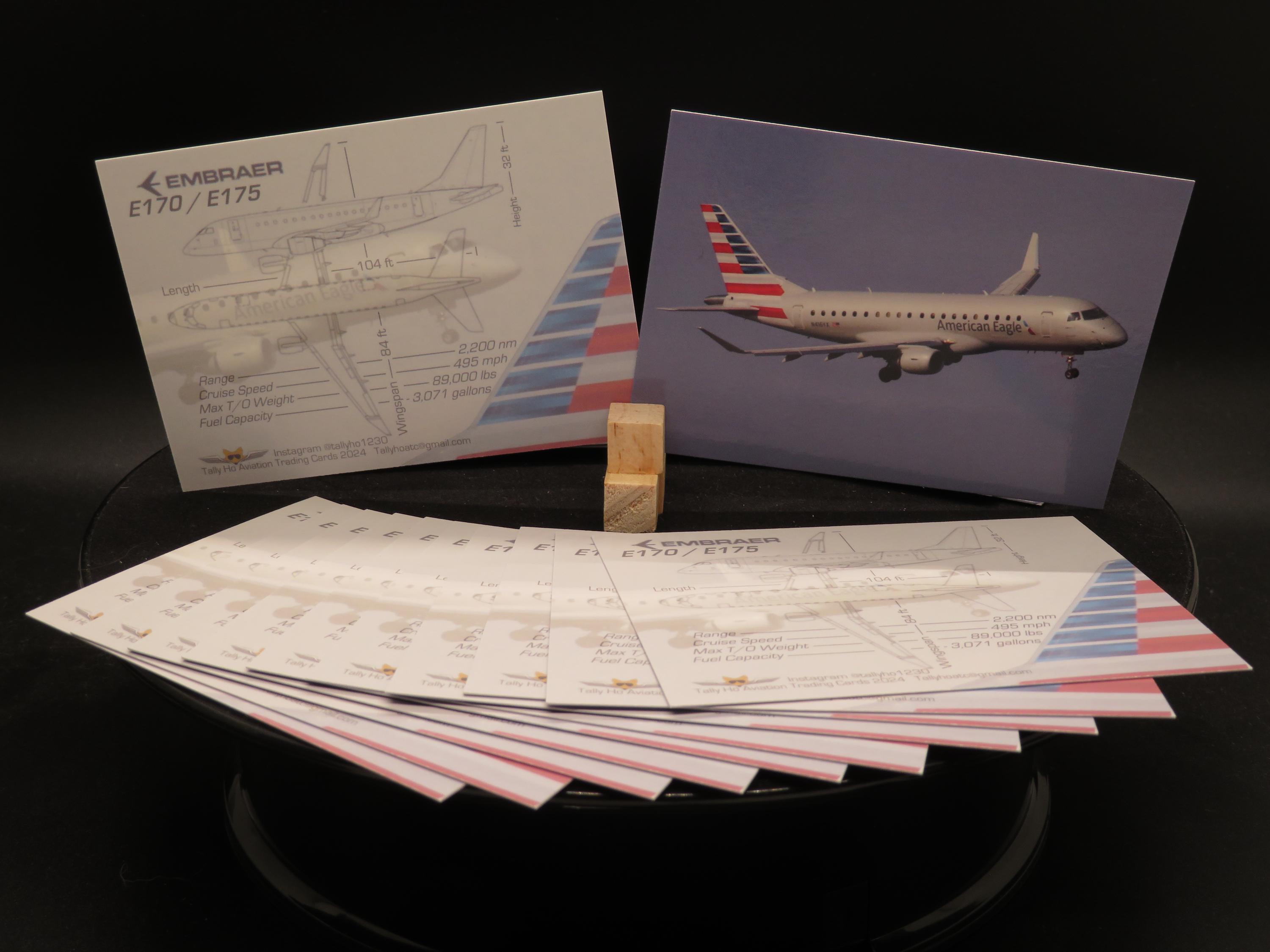 American Eagle ERJ 170 / 175 Set of 25 Aviation Airplane Trading Cards ...