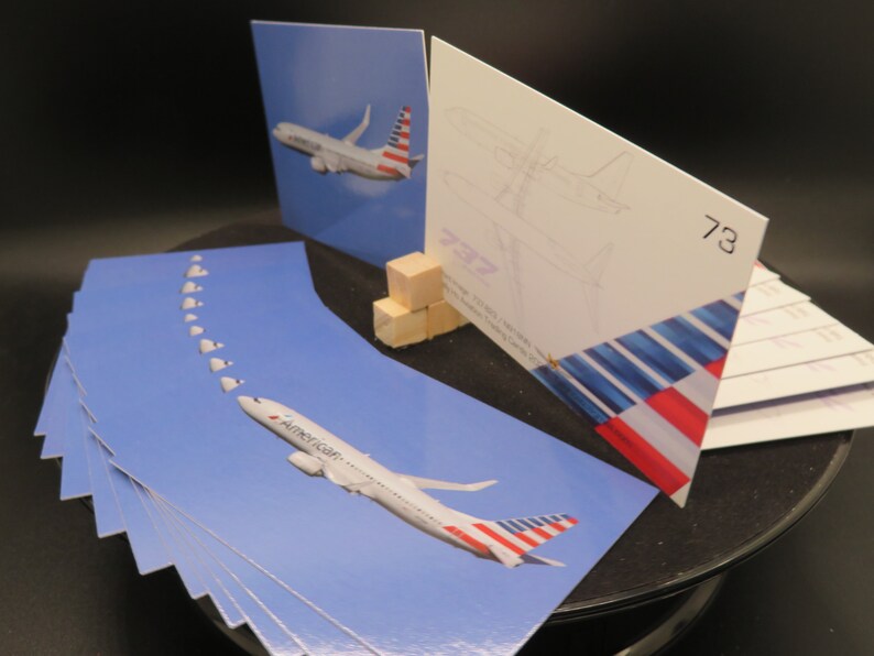 American Airlines Boeing 737-800 Set of 50 Aviation Trading Cards 2.5x ...