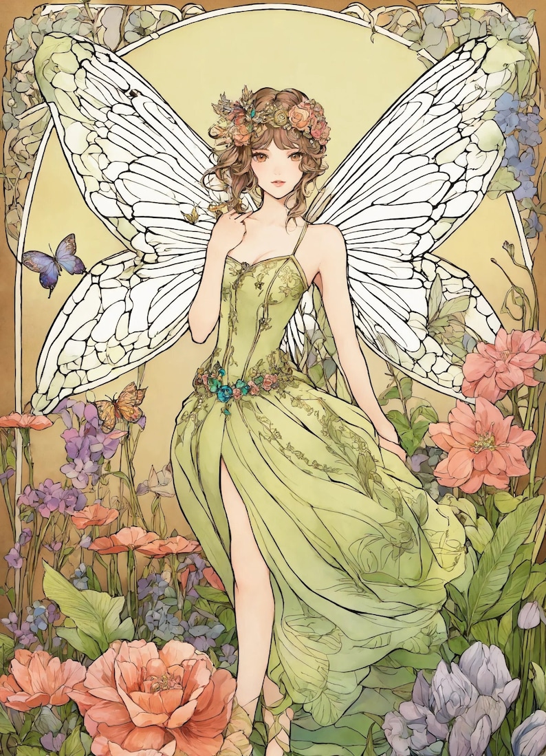 Enchanting Fairy and Mythical Creatures Coloring Pages for Kids ...