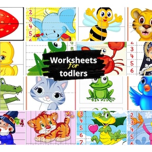 100+ Printable Toddler Worksheets or Toddler Workbook Cut and Assemble ...