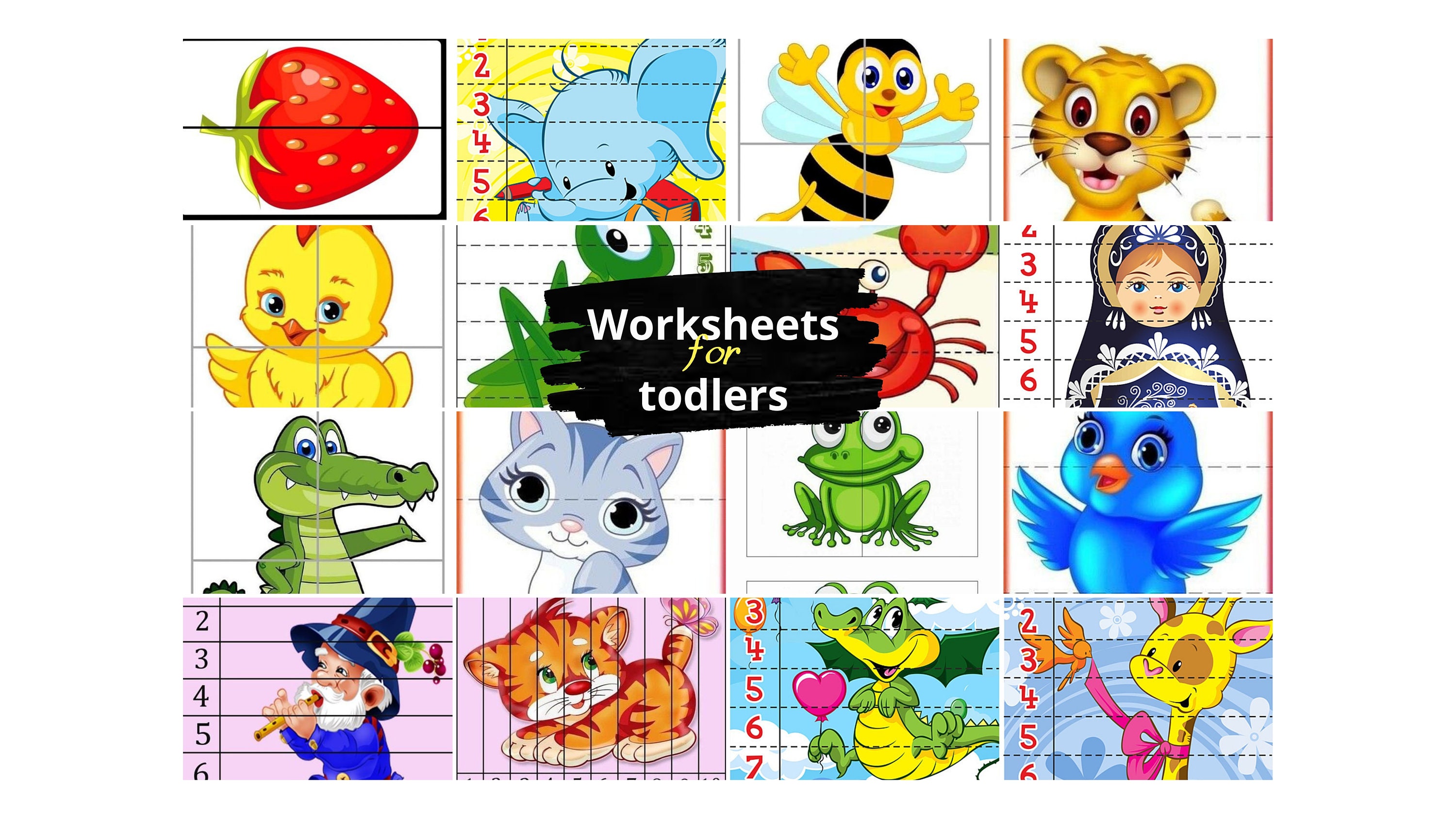 100+ Printable Toddler Worksheets or Toddler Workbook Cut and Assemble ...