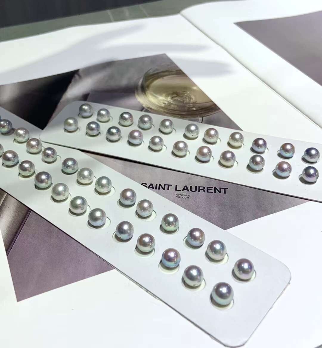 Perfectly Round Akoya Sea Water Pearl Stud Earrings - Etsy