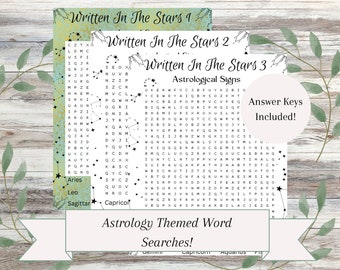 Zodiac Word Search Puzzles Printable Word Search Zodiac Word Scramble ...