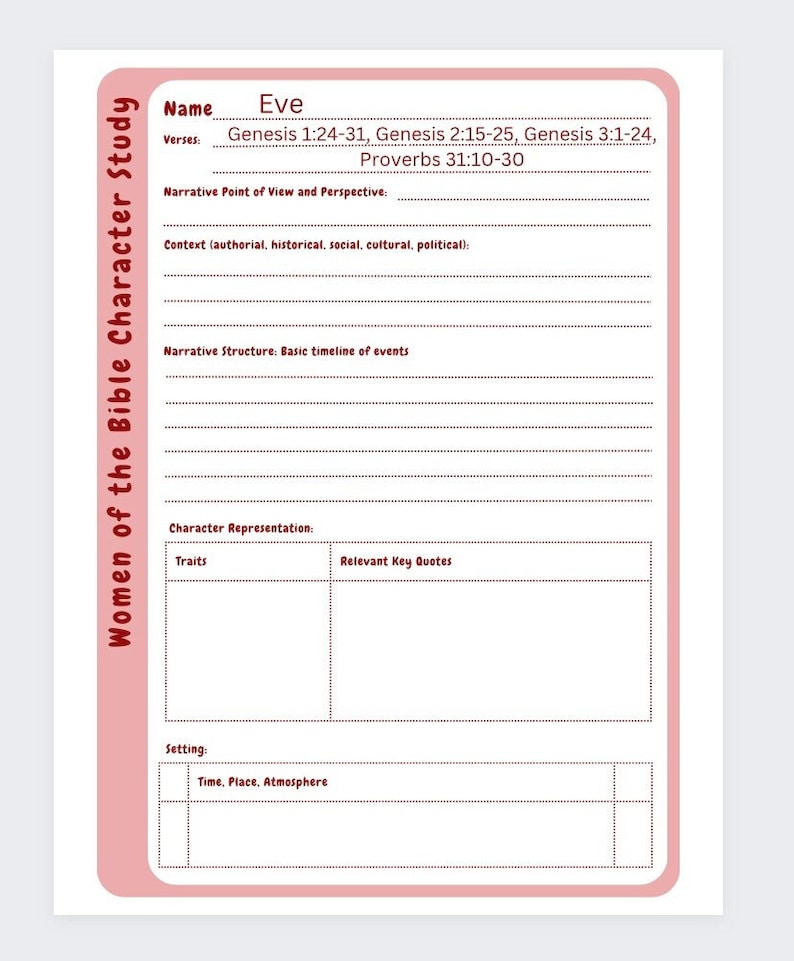 Women of the Bible Character Study - Etsy