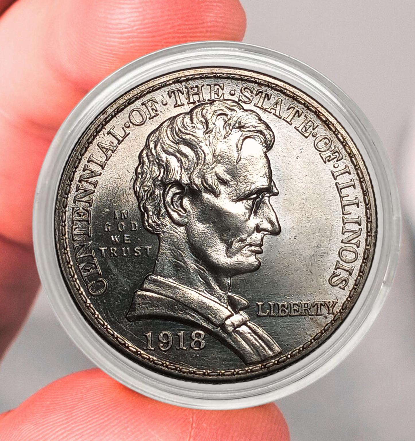 1918 Lincoln Illinois Half Dollar Coin Commemorative Rare Collectible ...