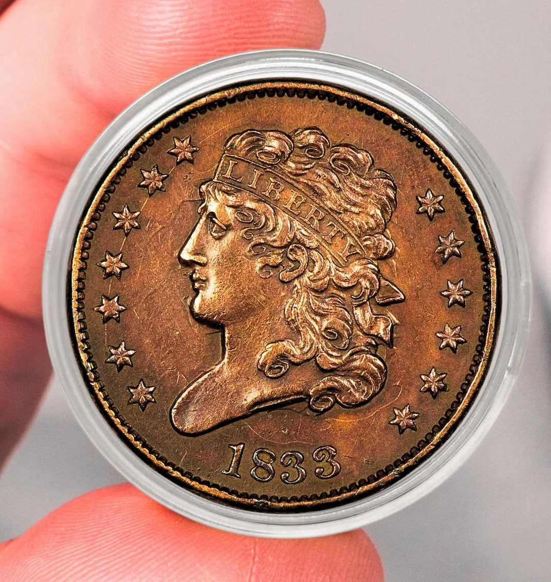 1833 Classic Liberty Head Half Cent Coin Commemorative Rare Collectible ...