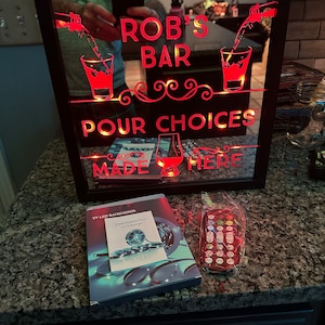 Custom Lighted Lasered Mirror Bar Sign - Etsy