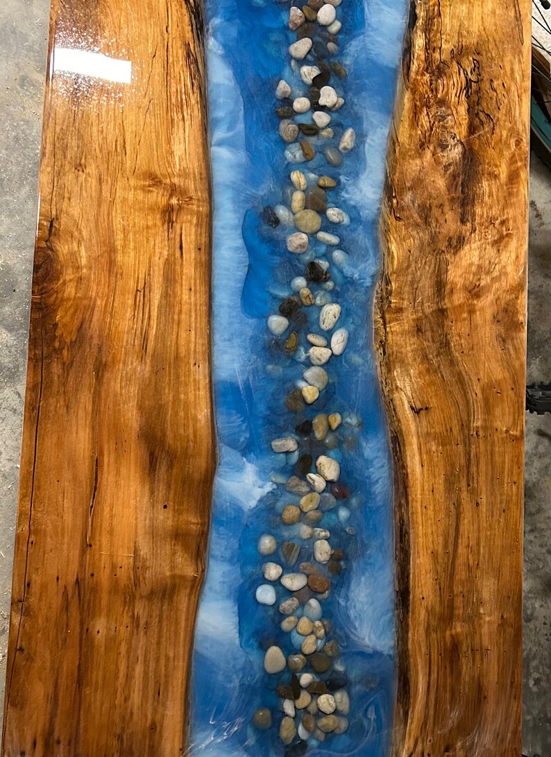 Handmade Epoxy, Blue River Rock, Coffee Table - Etsy