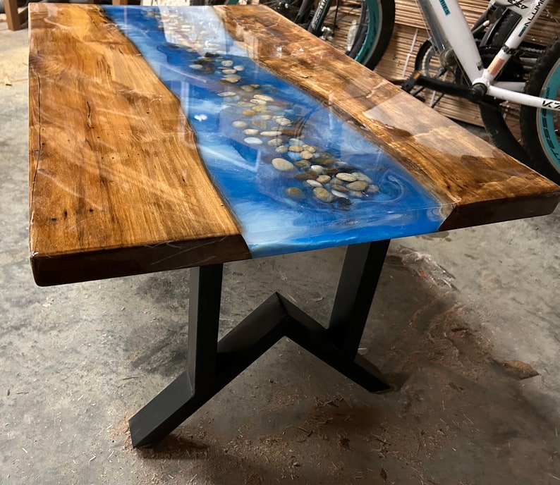 Handmade Epoxy, Blue River Rock, Coffee Table - Etsy