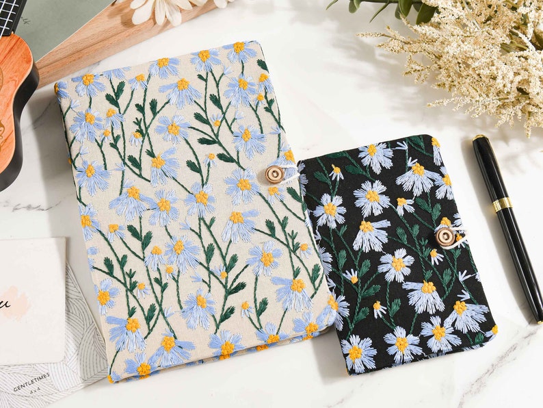 Journal Notebook With Embroidery Flower A6 A5, Handmade Portable ...