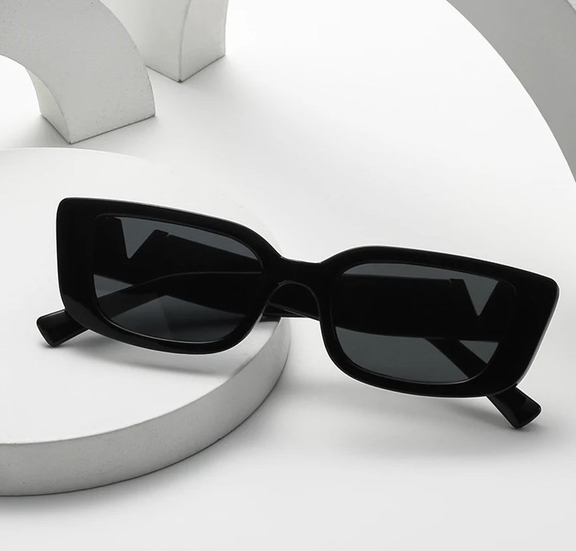 Designer Vintage Rectangle Sunglasses for Women Classic Small Frame ...