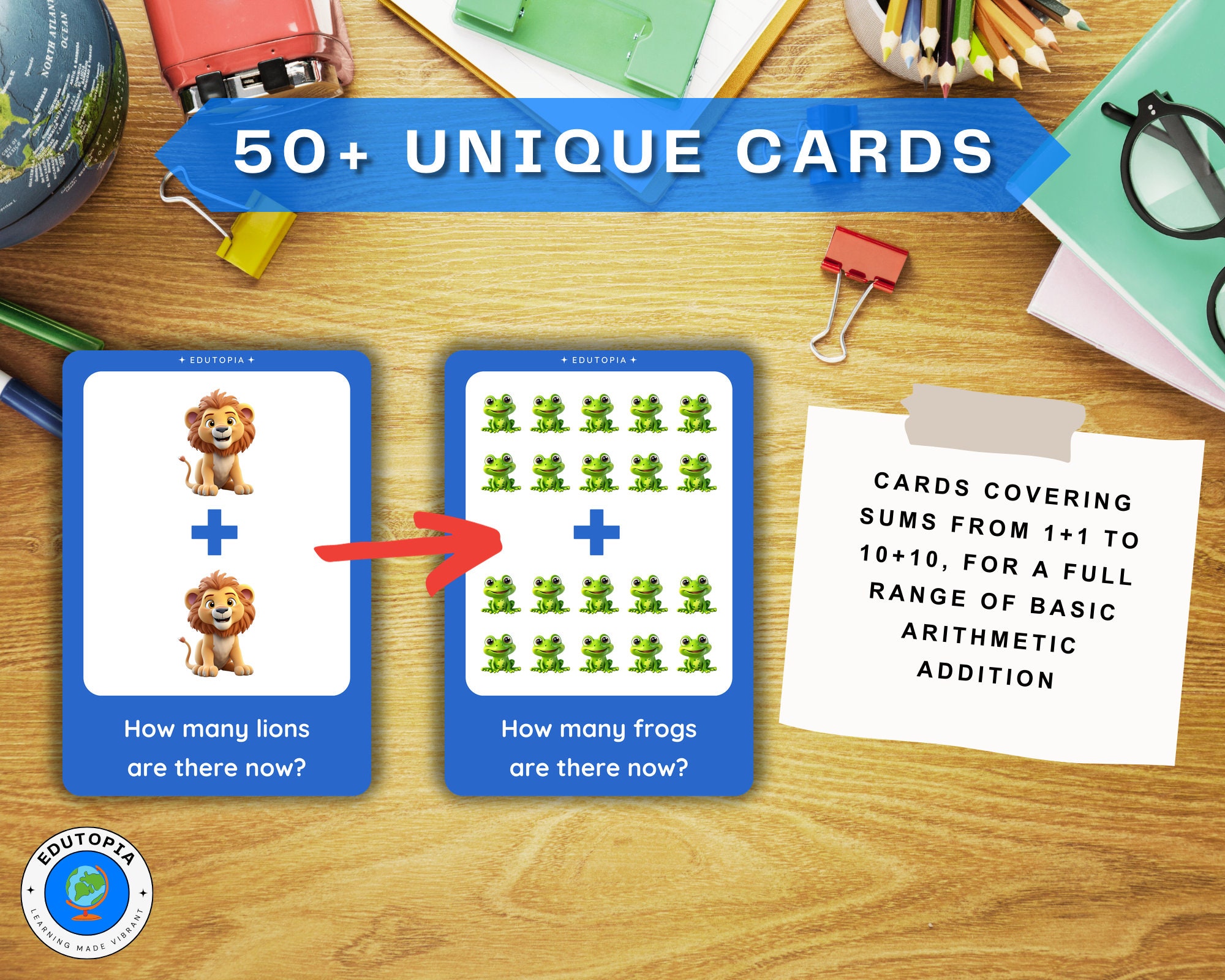 Interactive Addition Flashcards for Kids Fun Animal Math Game, Digital ...