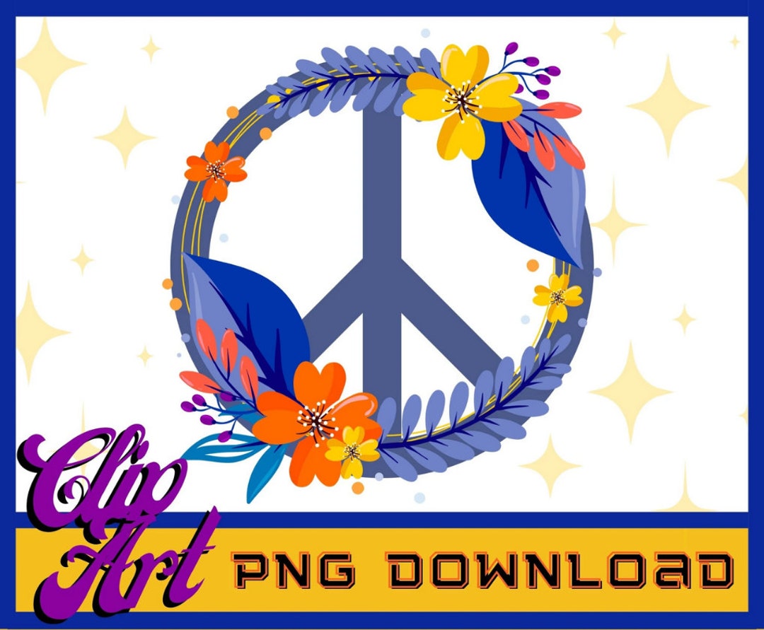 Peace Sign Png, Flower Png, Peace Png, Instant Download, Printable Art ...
