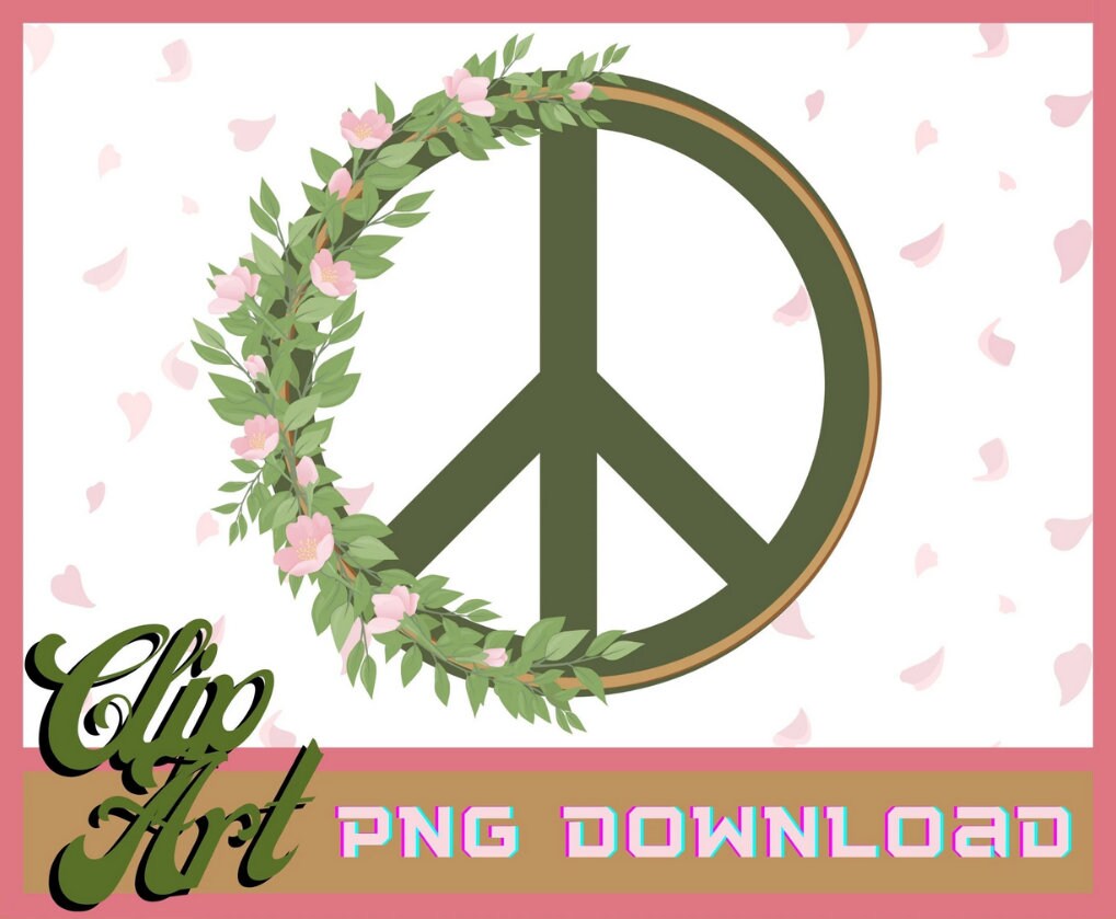 Peace Sign Png, Peace Png, Flowers Png, Instant Download, Png Download ...