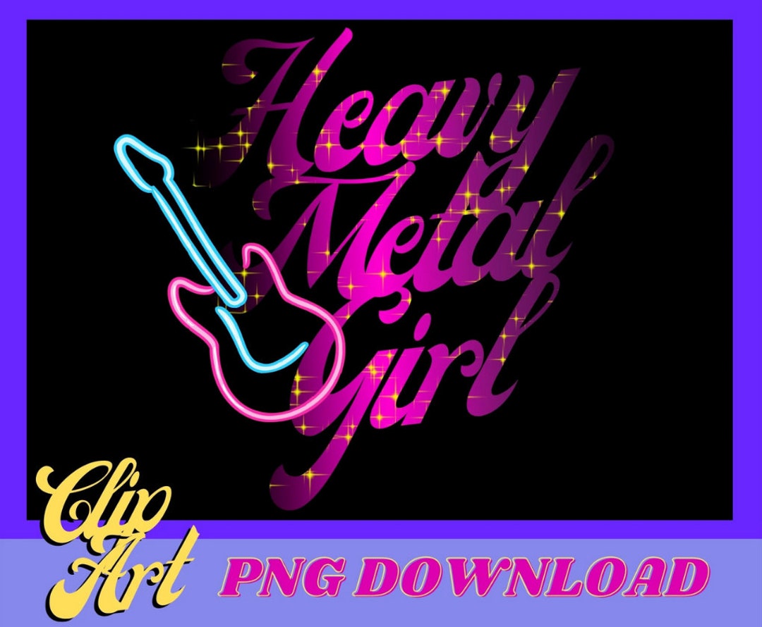Heavy Metal Girl Png, Heavy Metal Png, Guitar Png, Instant Download ...