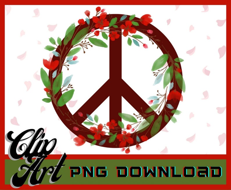 Peace Sign Png, Peace Png, Flowers Png, Instant Download, Png Download ...