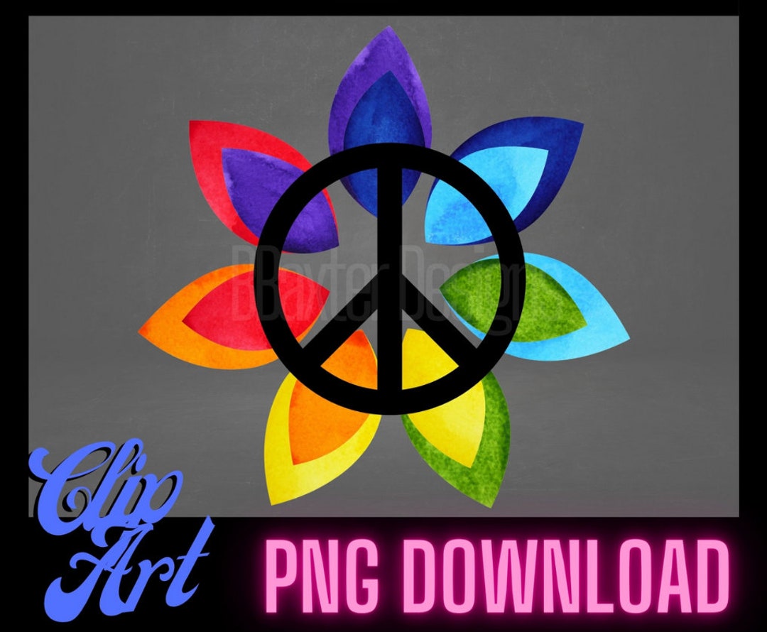 Peace Png, Rainbow Png, Peace Sign Png, Png Download, Instant Download ...