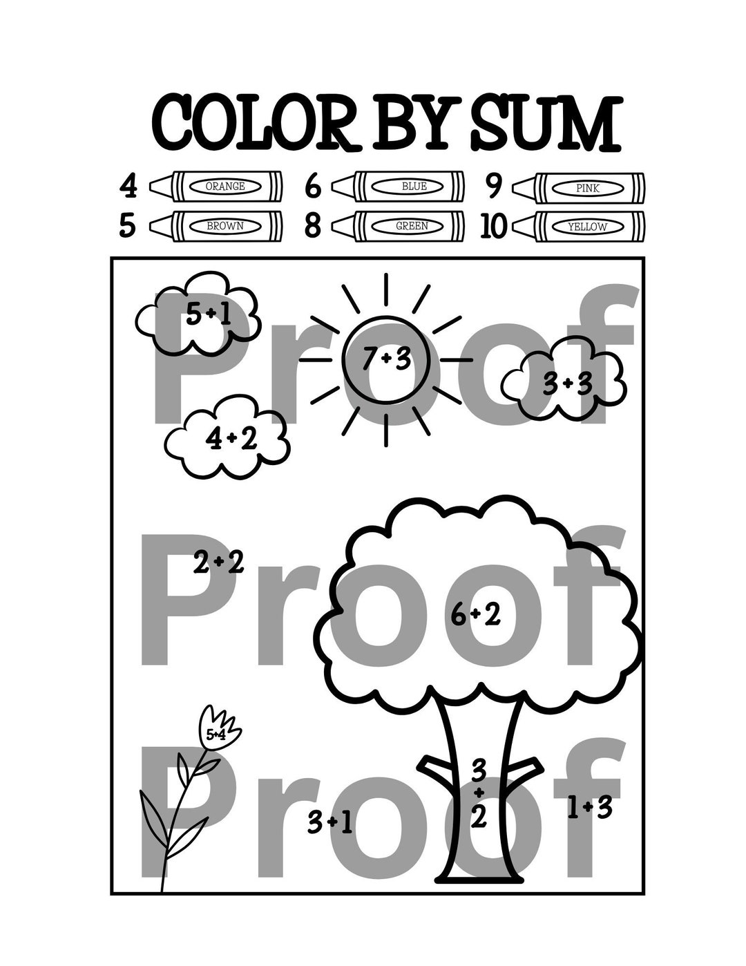 Color by Number Worksheets Set: Math Fun for Kids - Etsy