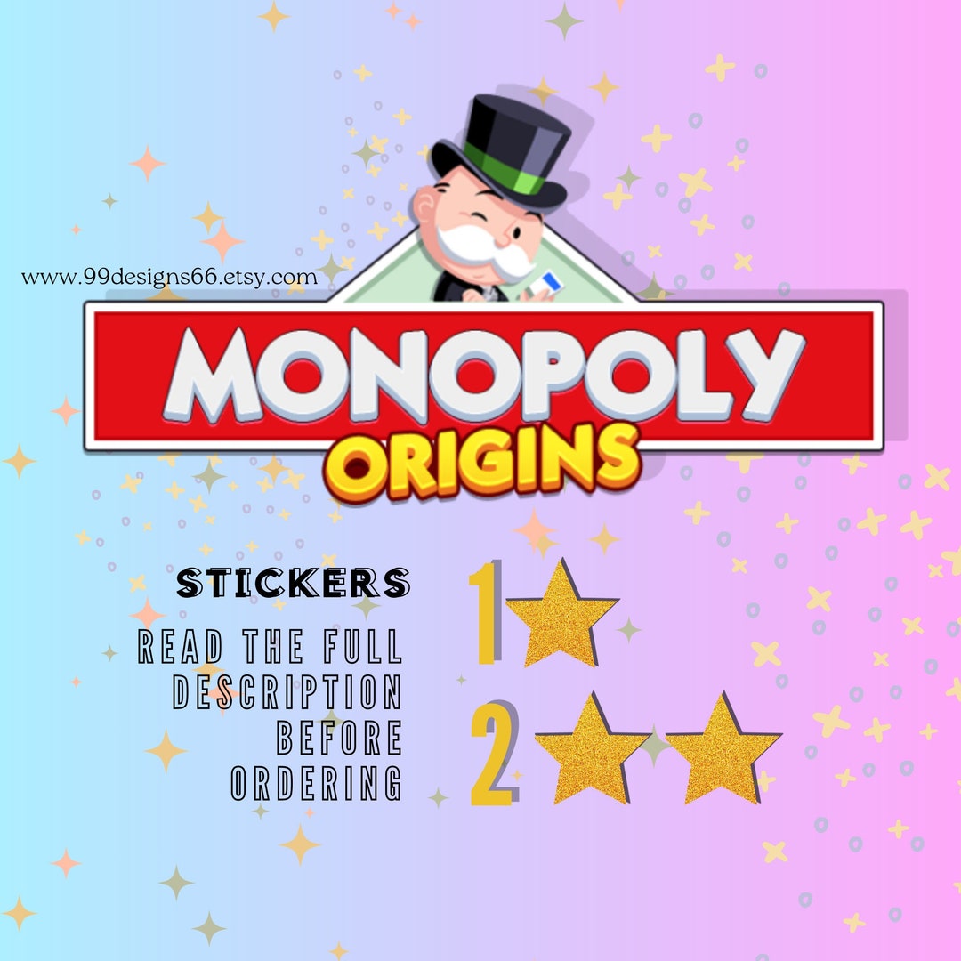 New 1 & 2 Star Card Stickers Monopoly Go the Origins Album READ FULL ...