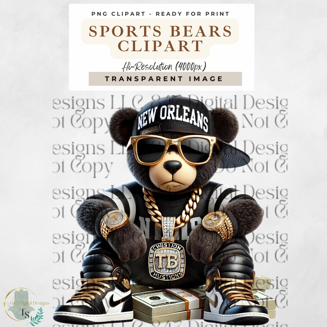 Sports Swag Bear Hip Hop Teddy Bear PNG Clipart Football Shirt Football ...