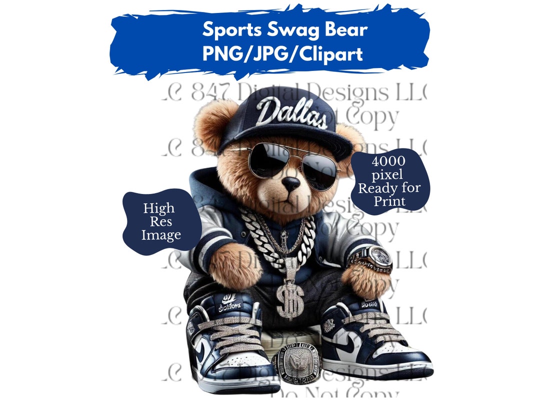 Sports Swag Bear Hip Hop Teddy Bear PNG Clipart Football Shirt Football ...