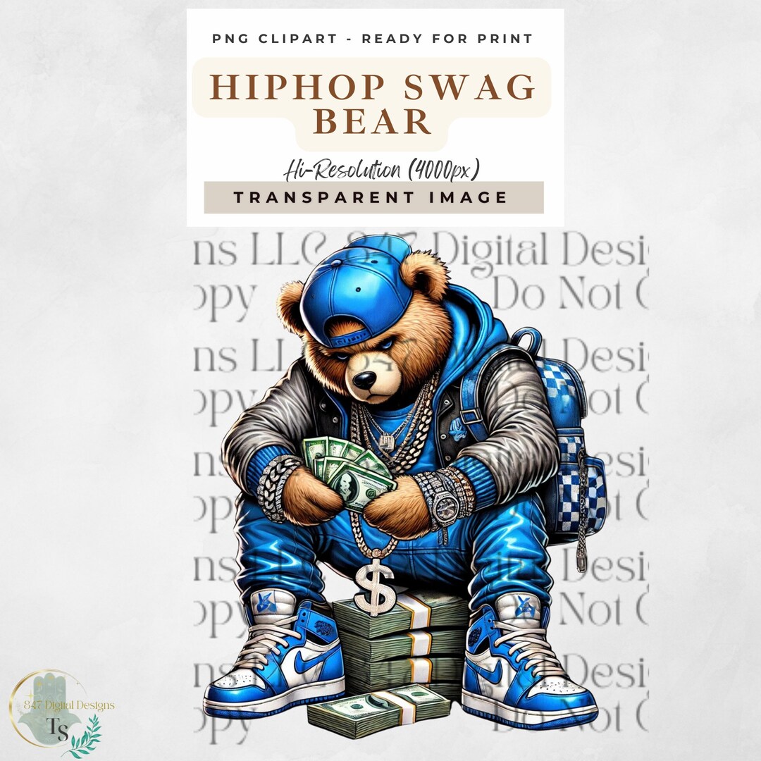 Hiphop Swag Bear Hustle Bear Gangsta Bear Graffiti Bear Cartoon Money ...