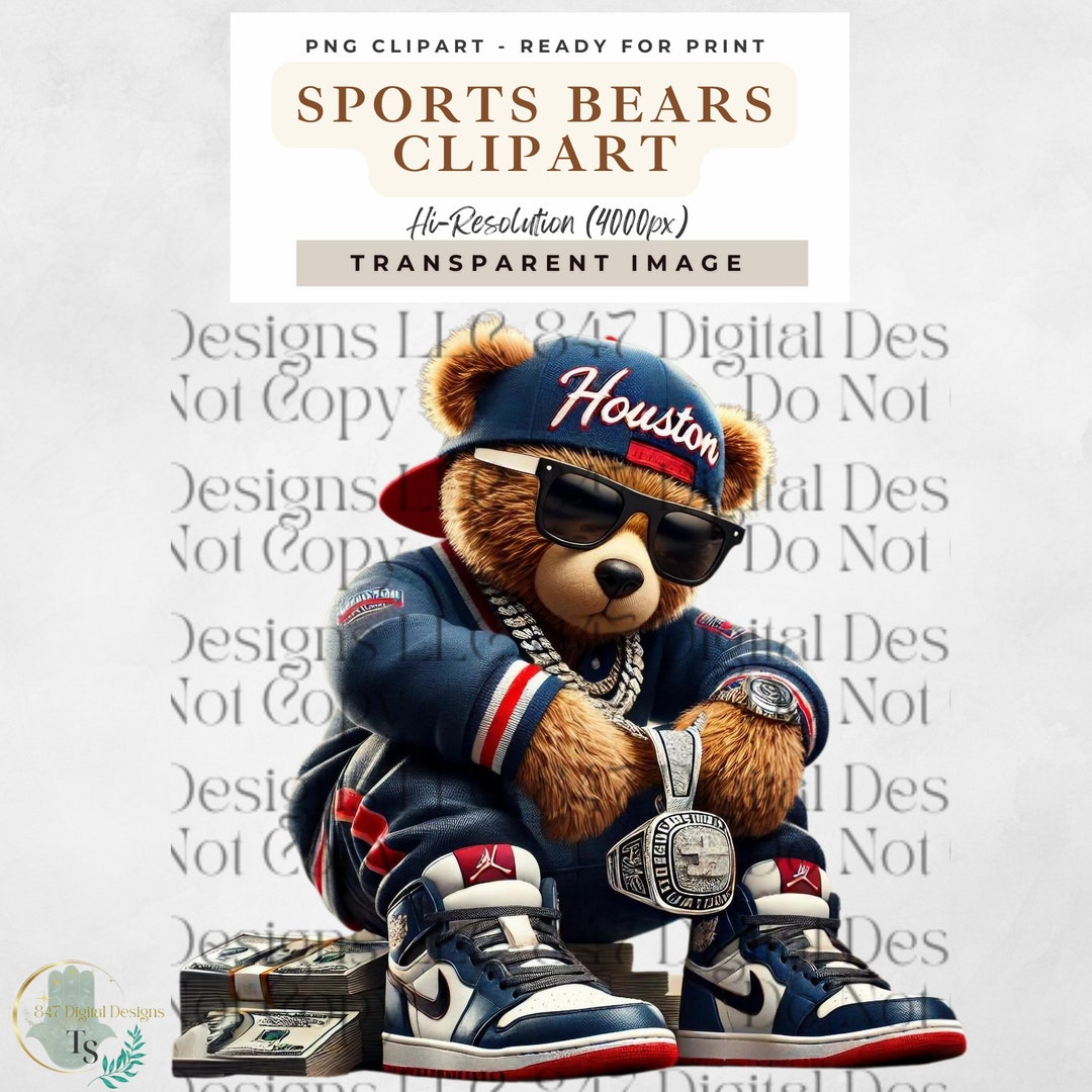 Sports Swag Bear Hip Hop Teddy Bear PNG Clipart Football Shirt Football ...
