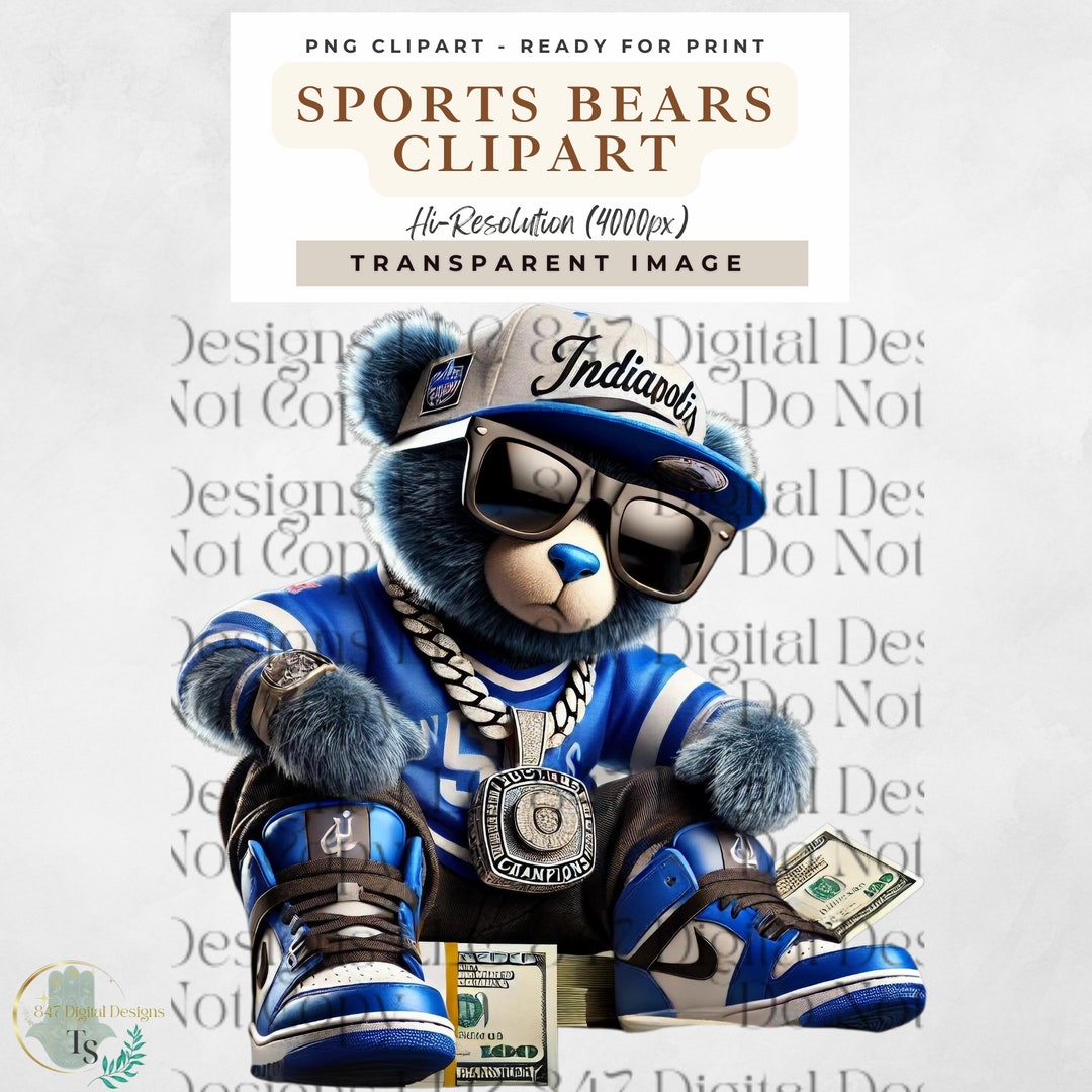 Sports Swag Bear Hip Hop Teddy Bear PNG Clipart Football Shirt Football ...