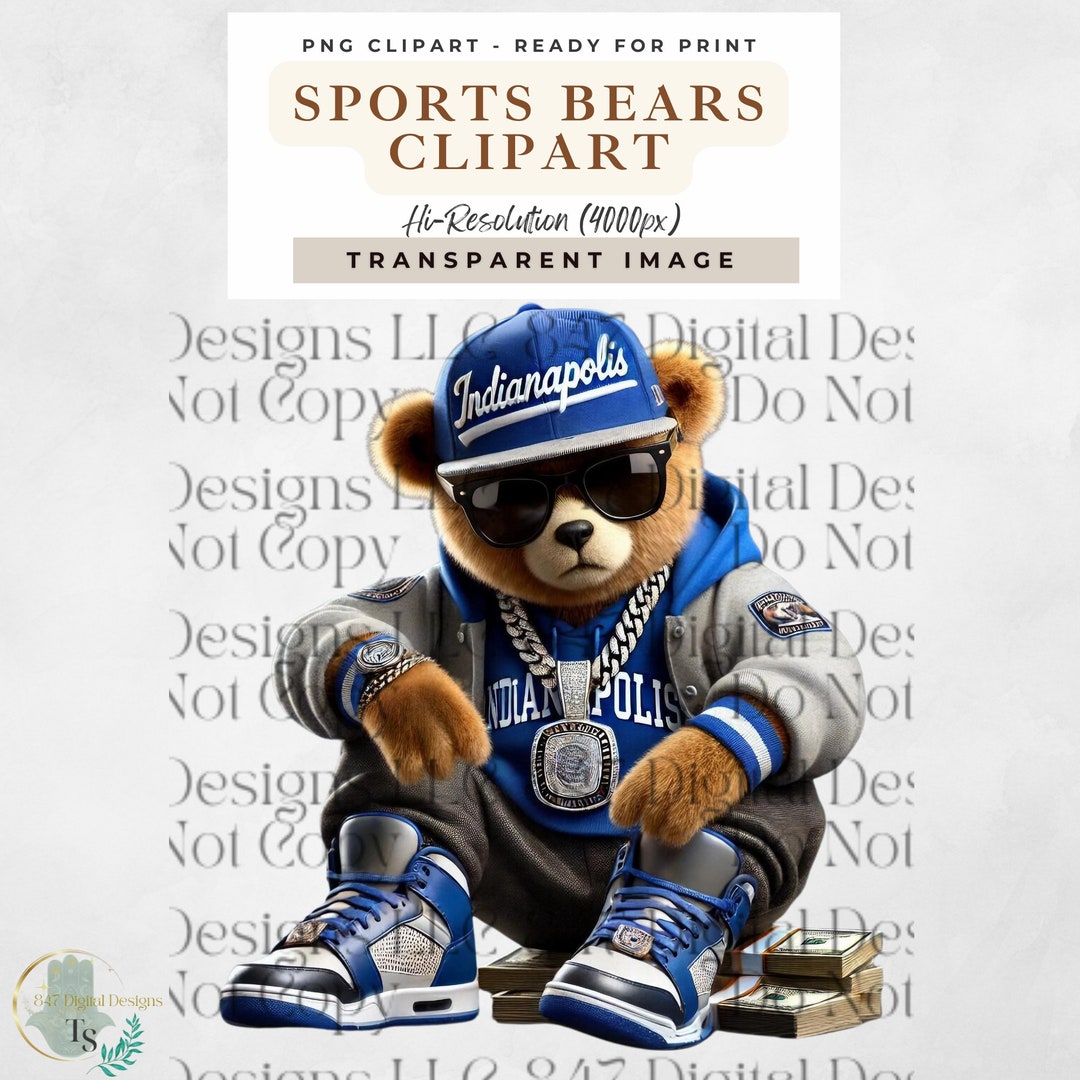 Sports Swag Bear Hip Hop Teddy Bear PNG Clipart Football Shirt Football ...