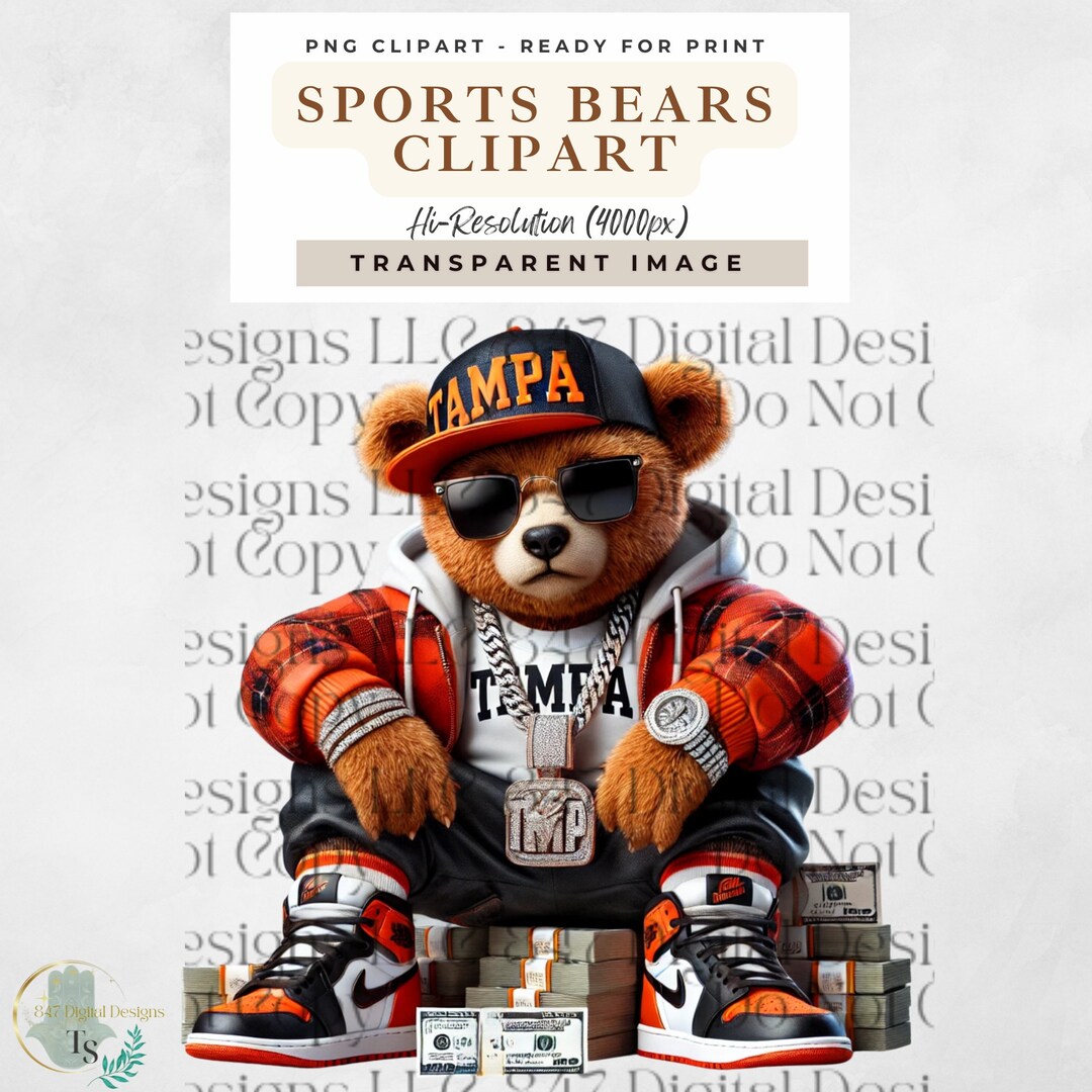 Sports Swag Bear Hip Hop Teddy Bear PNG Clipart Football Shirt Football ...